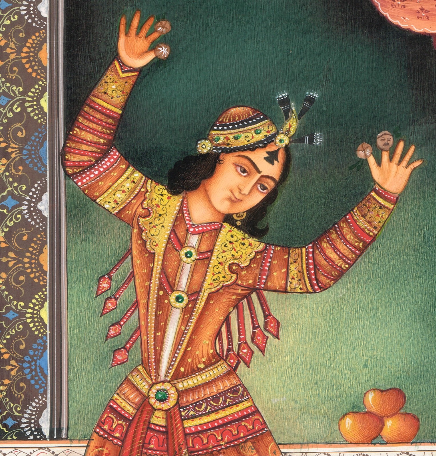 A Persian Qajar Woman - Hand Miniature Qajar Painting On Paper 6x11 ...