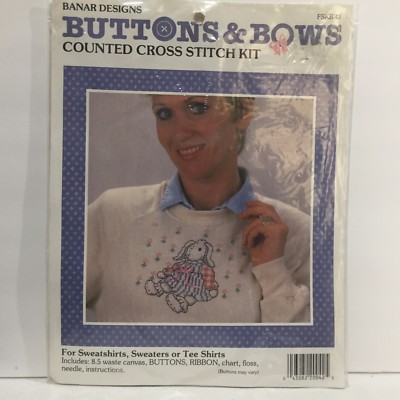 New Banar Designs Counted Cross Stitch Kit Buttons & Bows FSKB-42 Free ...