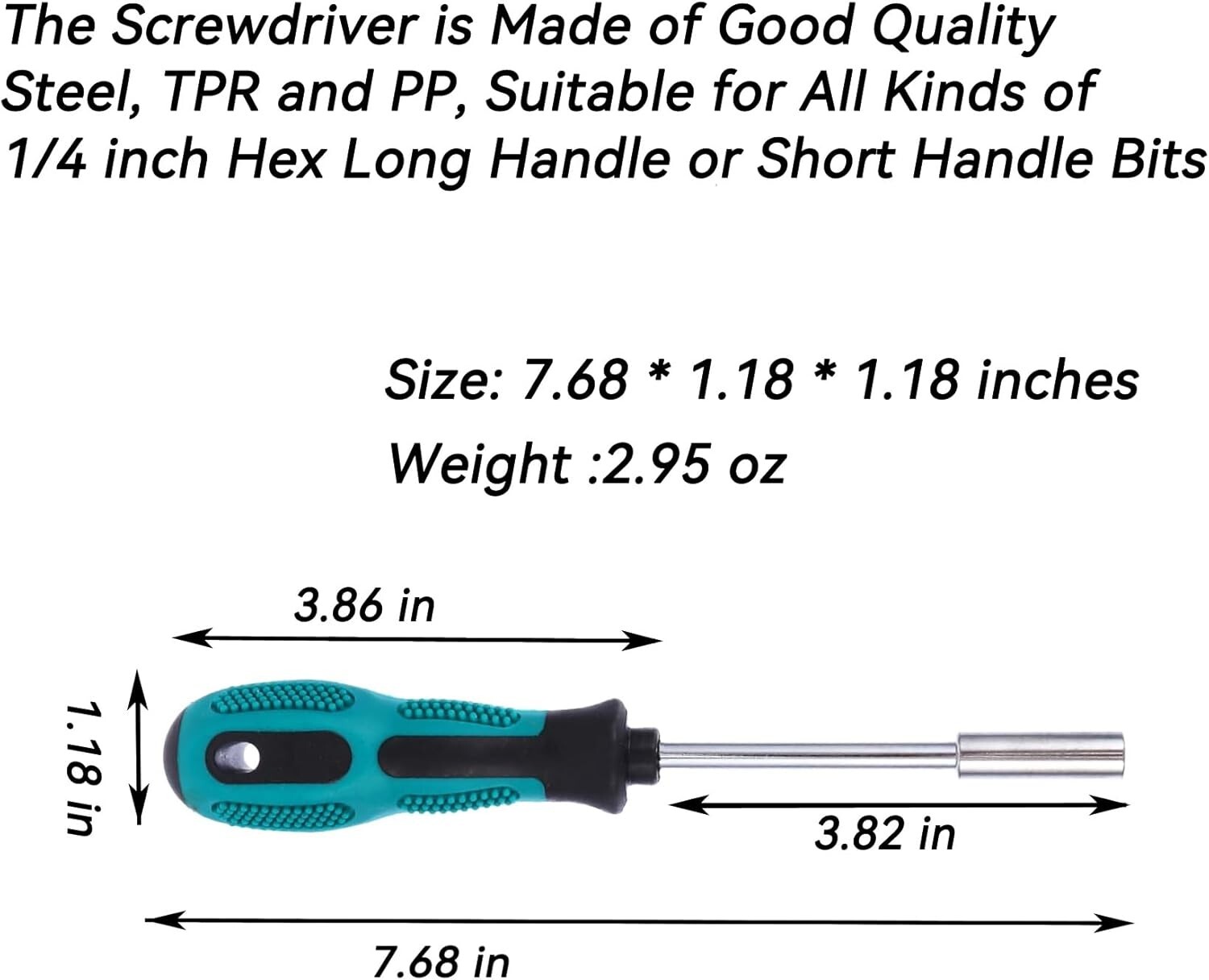 Bit Driver Handle,2 Pieces 1/4 Inch Bit Driver Magnetic Screwdriver Bit ...