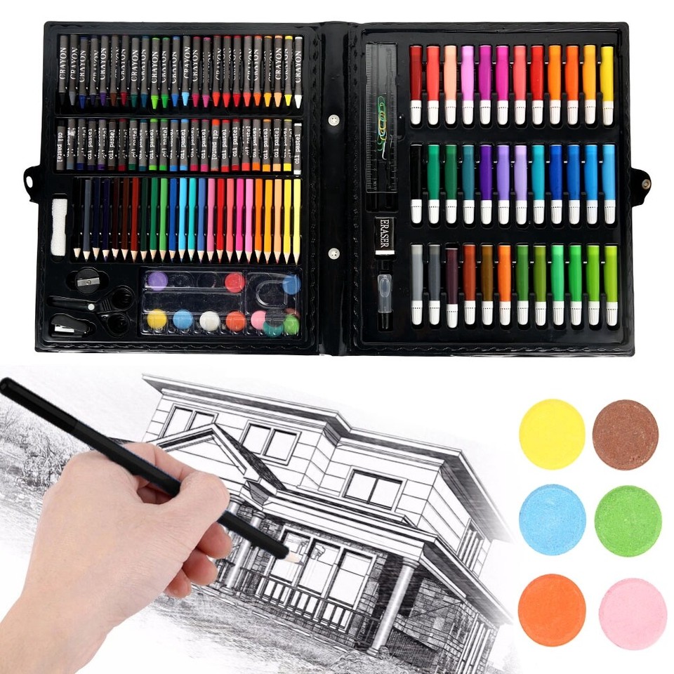 168pc Art Drawing Set Kit For Kids Childrens Teens Adults Supplies ...