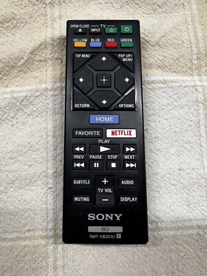 SONY BD RMT-VB201U Replacement Remote Control Genuine OEM For Blu Ray ...