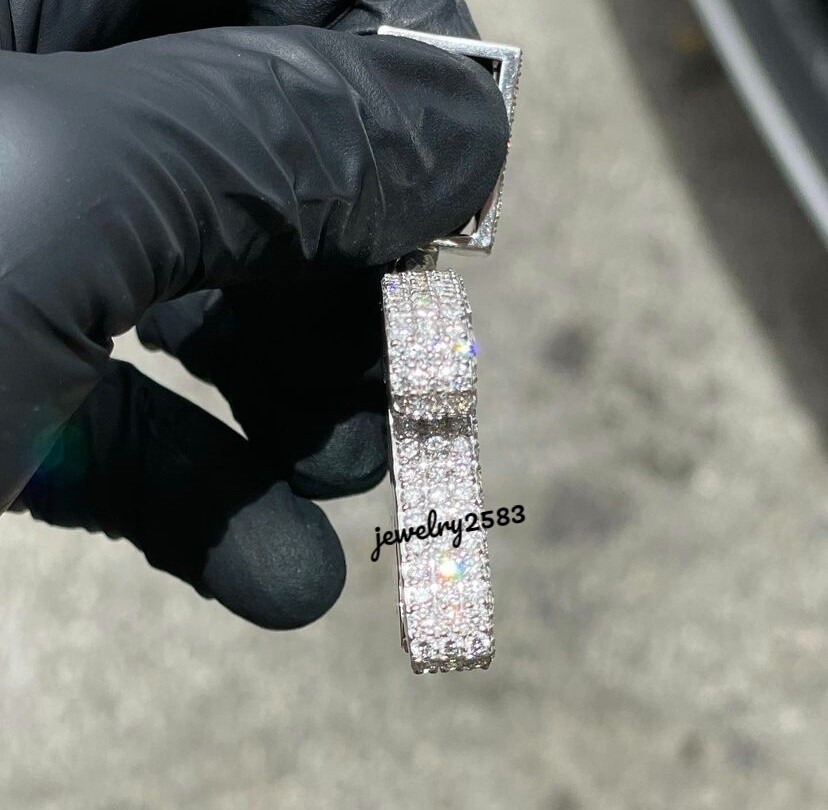 Buss Down Goley Buchel Cubic Zirconia Men's Custom 3 Letter Pendant 925 ...