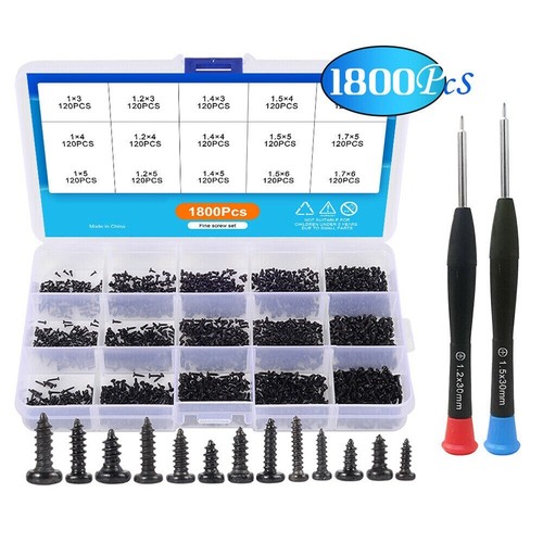 1800Pcs Screw set Self Tapping Accessory Parts Replacement Assortment ...