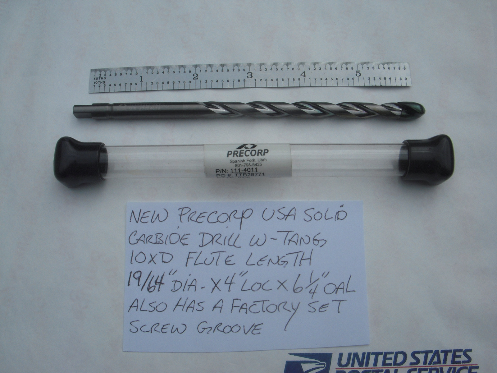 NEW PRECORP USA 10XD 19/64" CUT DIA. X 4" LOC X 6 1/4" OAL SOLID CARBIDE DRILL | eBay