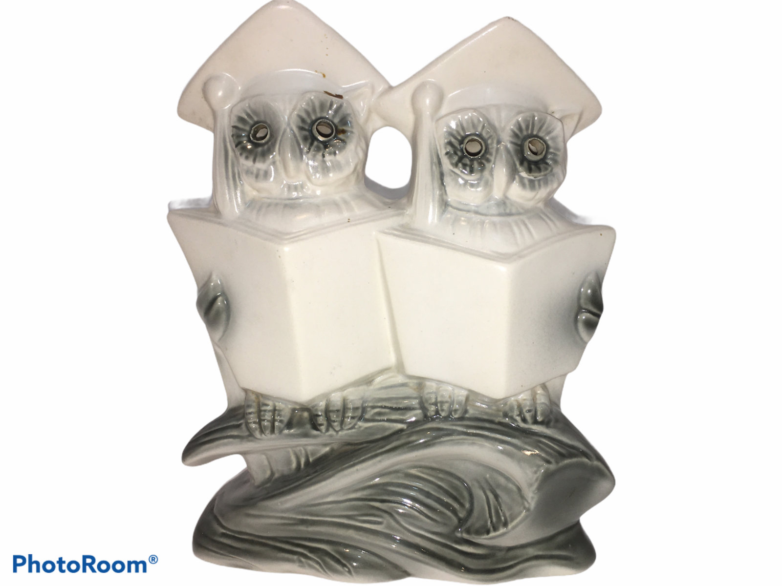 Vintage Mid Century Ceramic TV Lamp Light Wise Owls in Graduation Caps ...