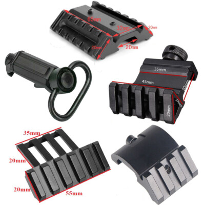 45 Degree Offset Angle Rail Mount Base 20mm Picatinny Laser Sight Rifle ...
