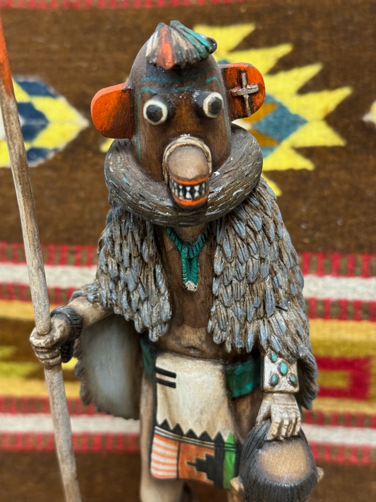 Hopi Carved Priest Killer Kachina Doll from Cottonwood by Jonathan Day ...