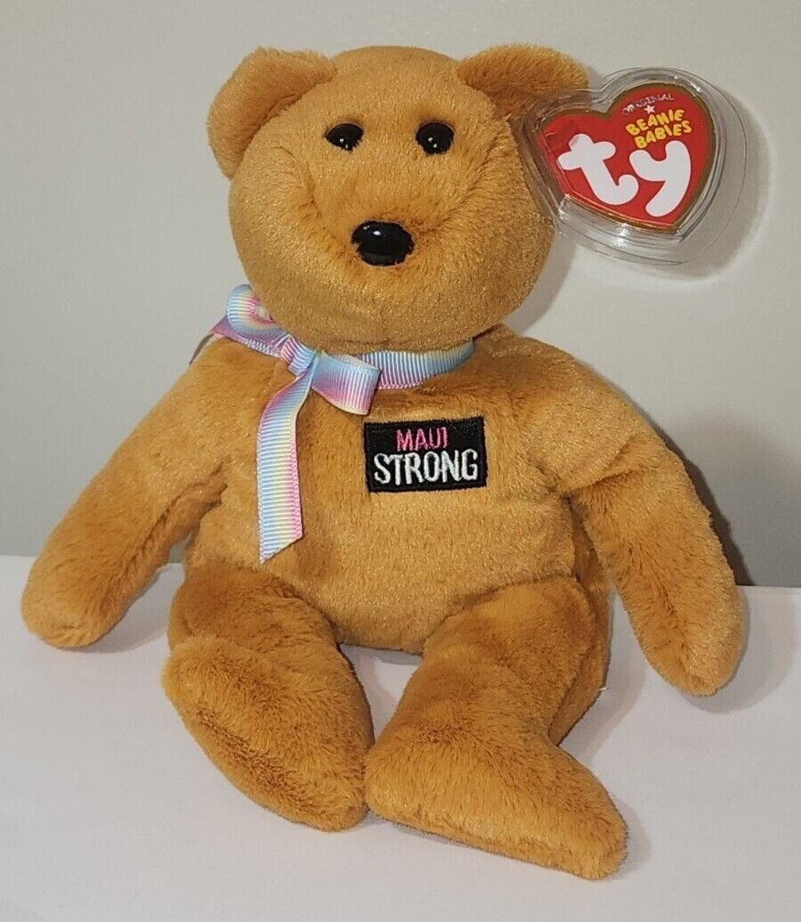 Ty Beanie Baby ALOHA Limited Edition Maui Strong Relief Hawaii Bear NEW ...