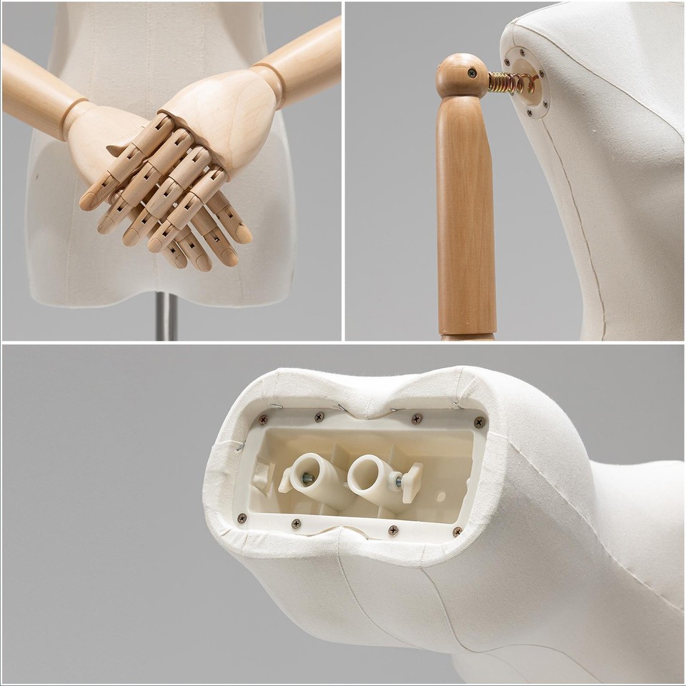 Female Mannequin Torso Manikin Dress Adjustable with Triangle Silver ...