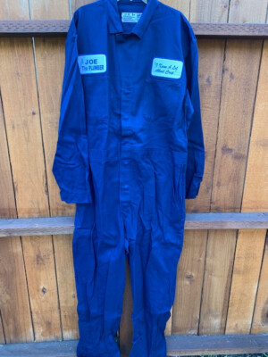 Funny PLUMBER I KNOW ALOT ABOUT CRAP! Real Jumpsuit Adult Halloween ...