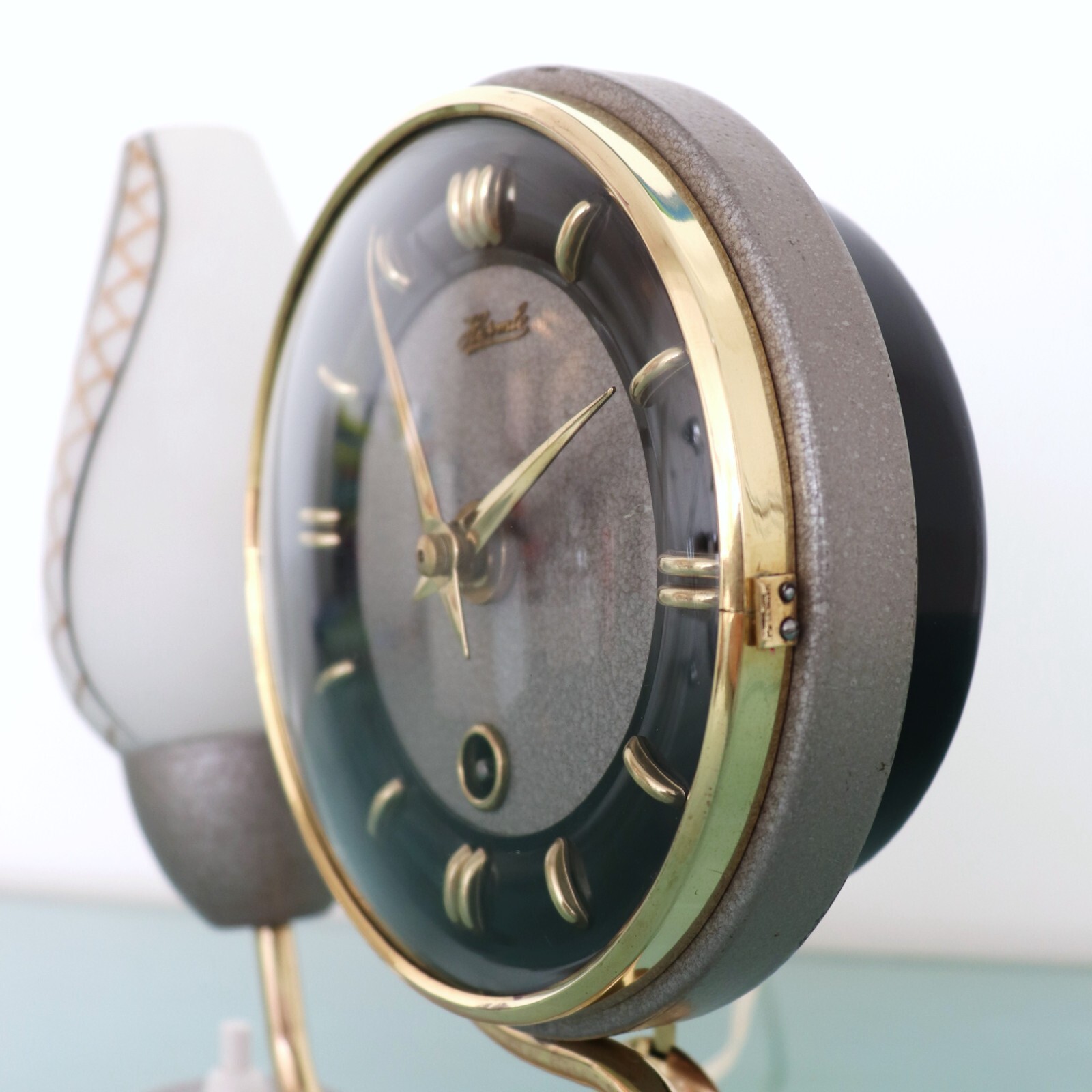 VINTAGE Clock PLUS Lamp Mantel HERMLE 1950s Collectors Item Iconic 8 ...