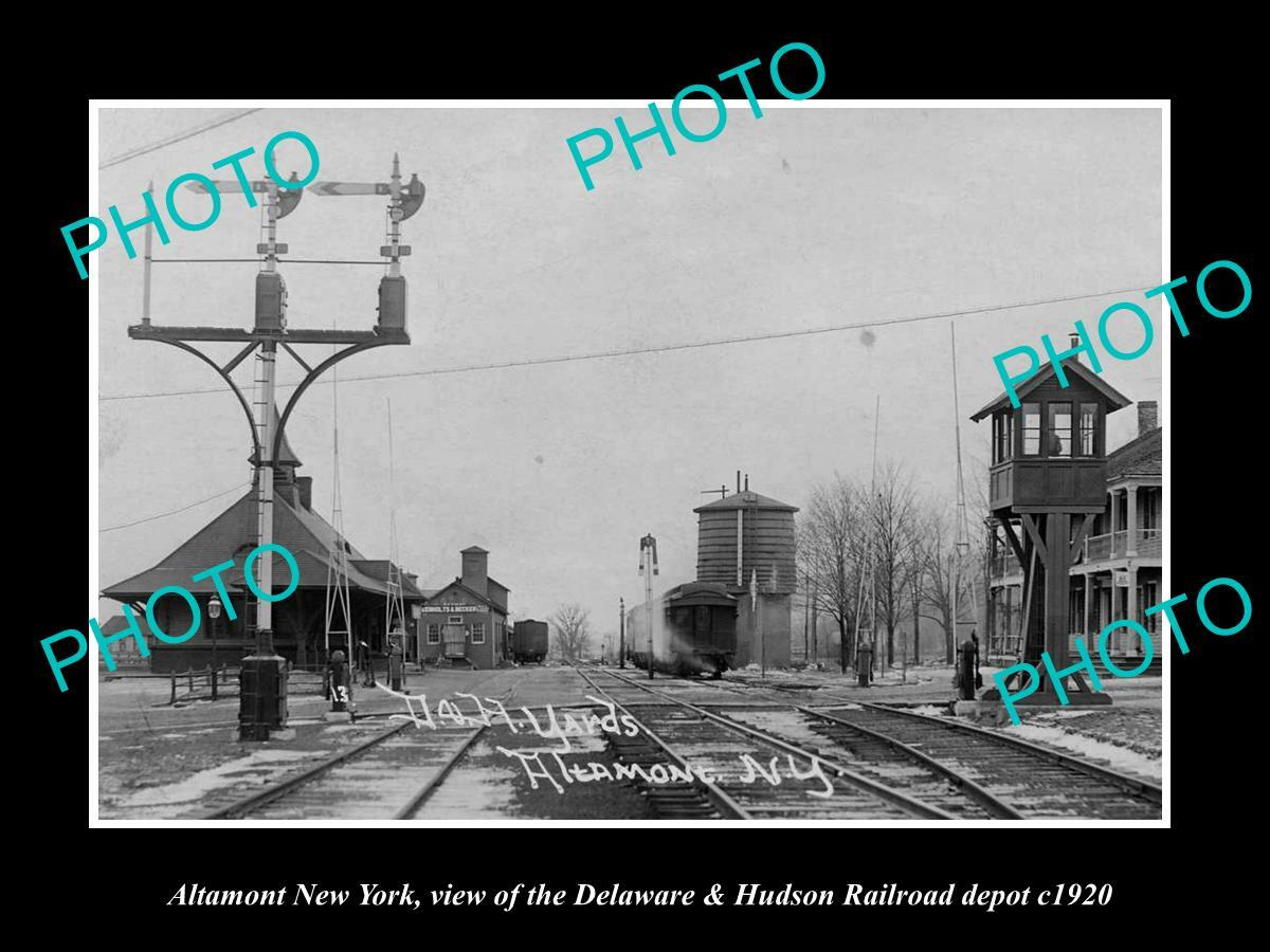 OLD POSTCARD SIZE PHOTO OF ALTAMONT NEW YORK THE RAILROAD DEPOT STATION ...