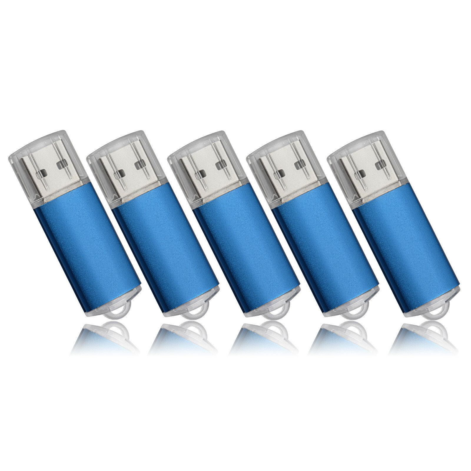 Blue USB 2.0 5 PACK 8GB Metal Rectangle USB Flash Drives Memory Sticks ...