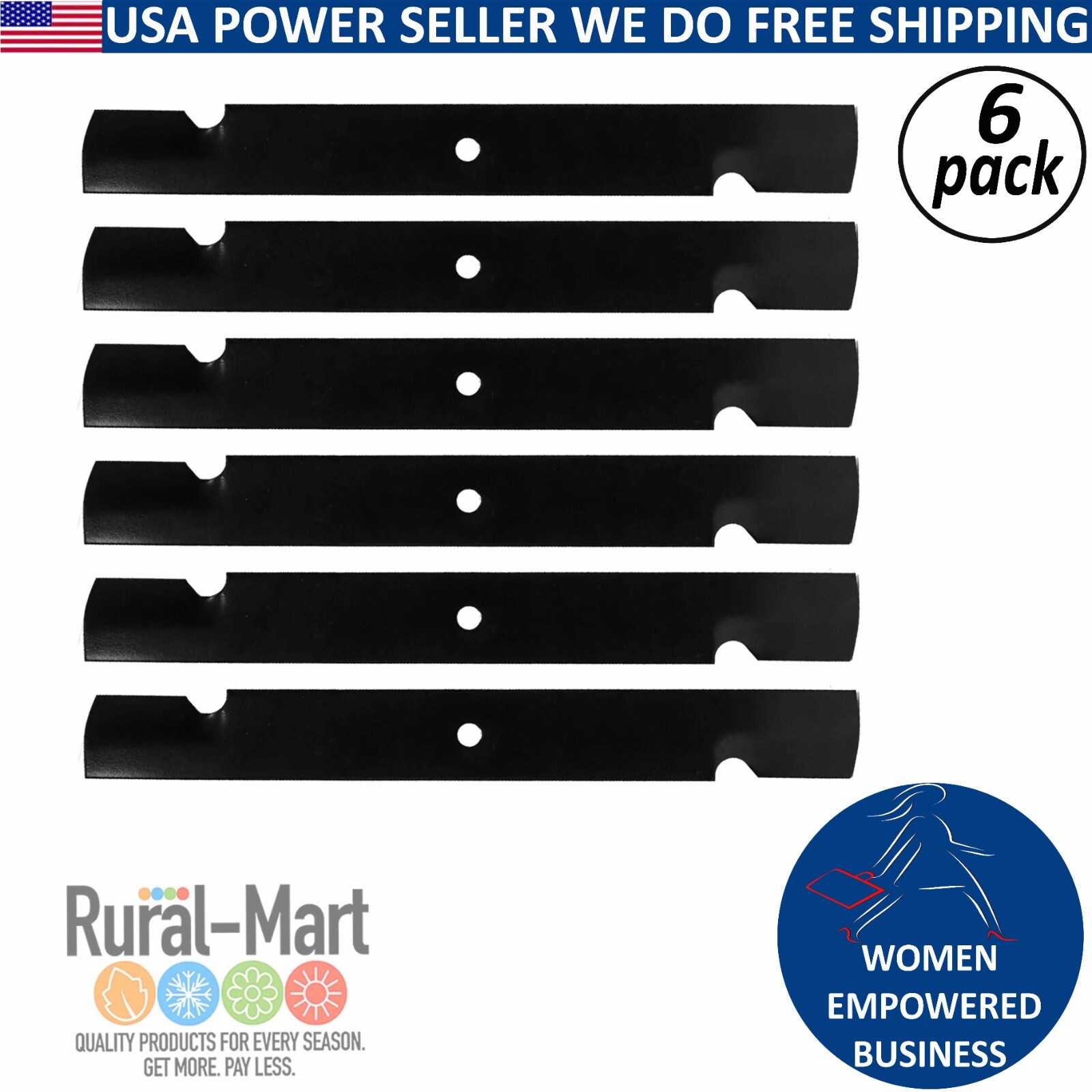 6PK Lawn Mower Blades for Snapper Pro 61" Decks S125XT S175X S200XT ...