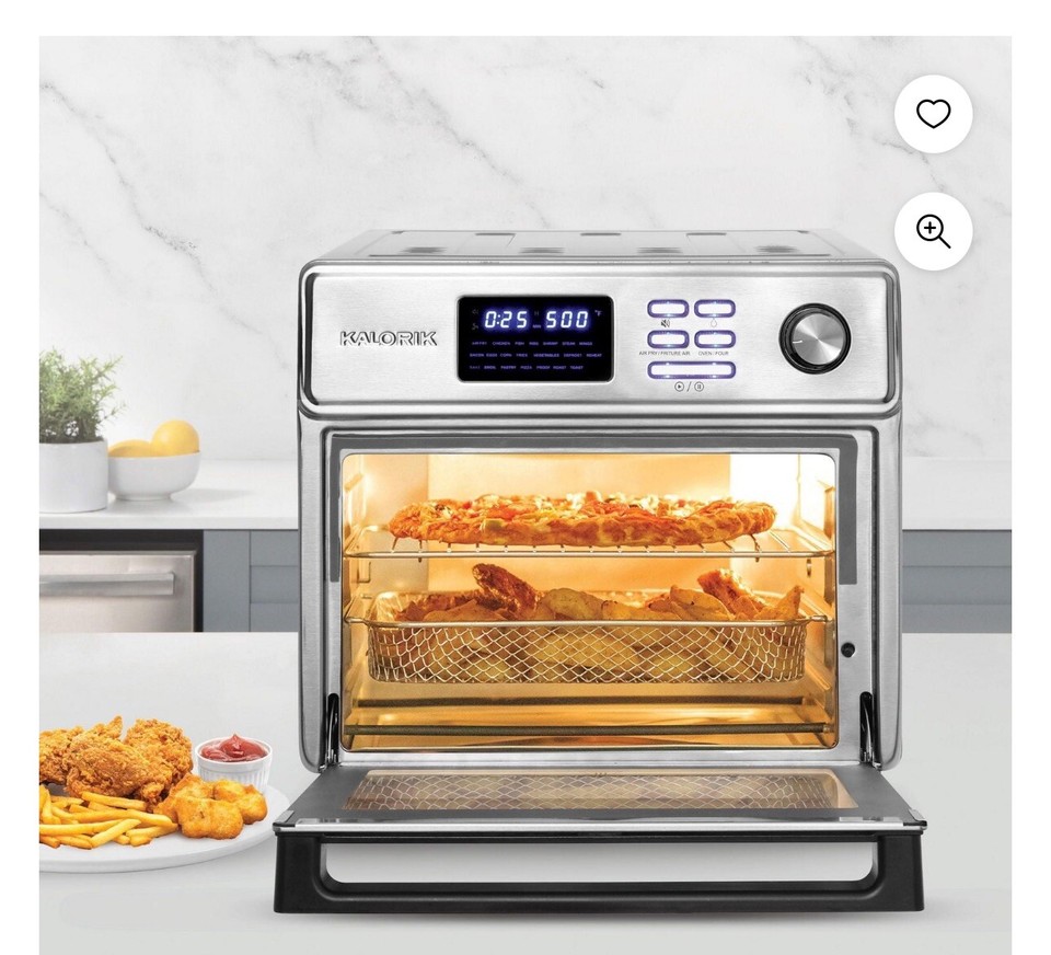 Kalorik 26 Quart Maxx Digital Air Fryer Oven Combo 1700W Stainless Steel Silver | eBay