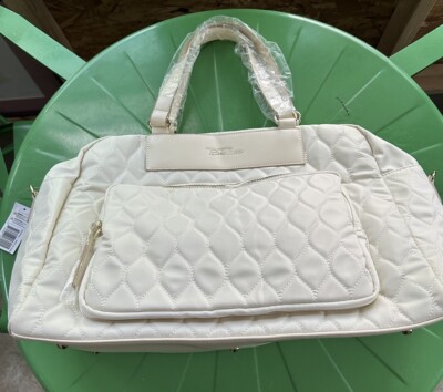 Bella Russo Large Weekender Duffle Bag Cream 17.7” X 13” New With Tag ...