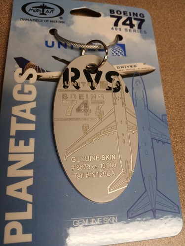 Mystery Tag - United Boeing 747 Genuine Aircraft Skin Plane Tag ...