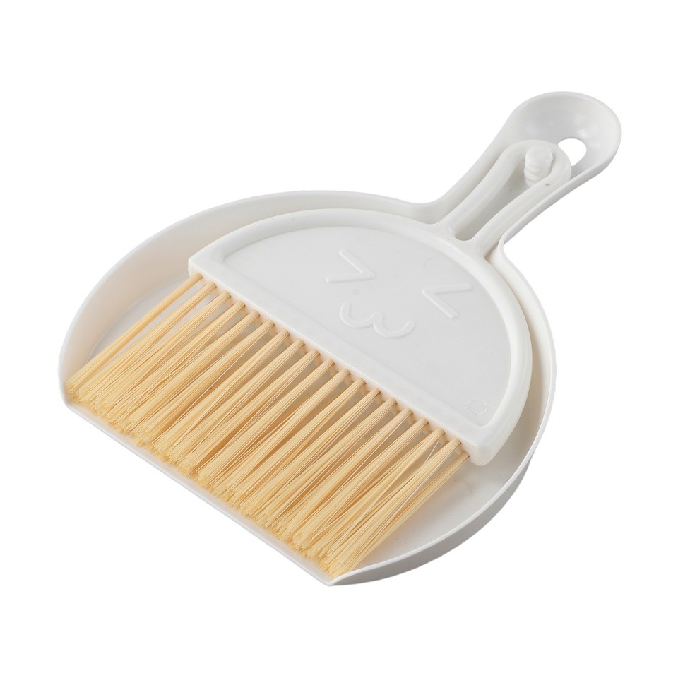 Plastic Dustpan Broom Set White Desktop Sweep Cleaning Home Accessories ...