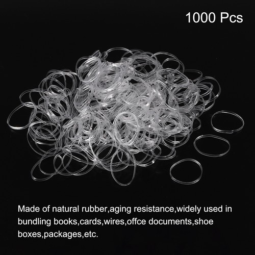 1000Pcs Rubber Band Stretchable Rubber Elastic Band Clear 16mm x 1mm ...