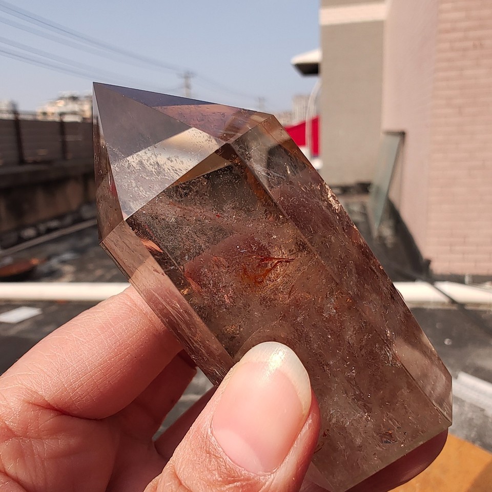 206g Natural Tea Crystal Smoke Crystal Quartz obelisk Magic Wand ...