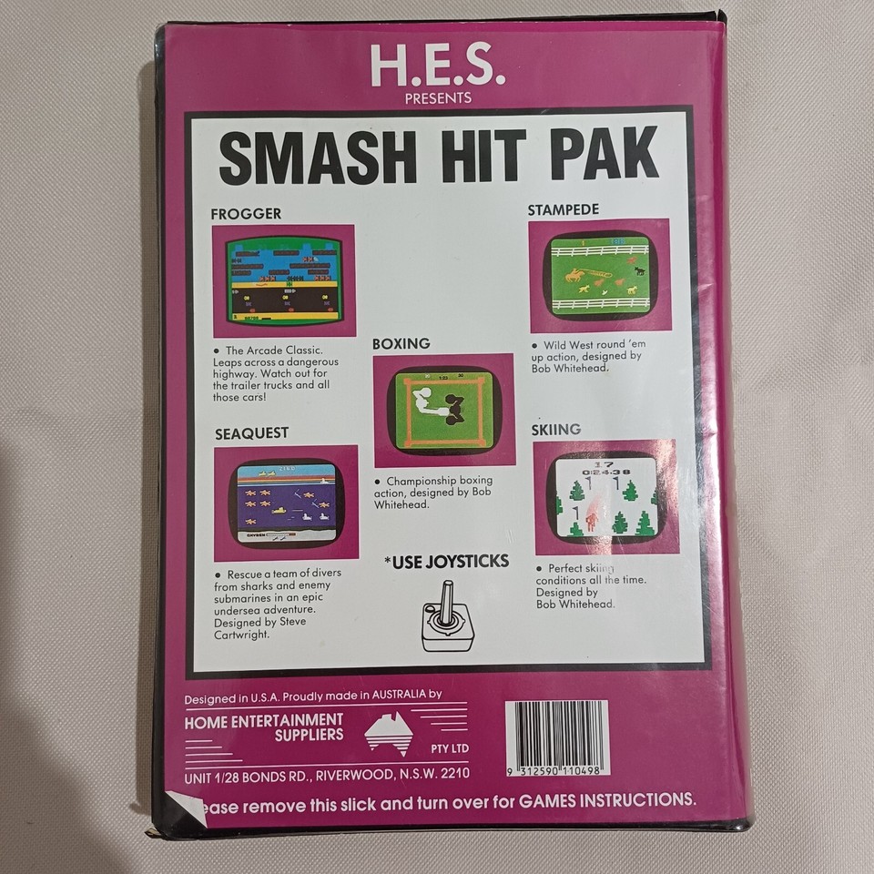 Smash Hit Pak Atari 2600 Cartridge and Box - PAL Tested and Working inc ...