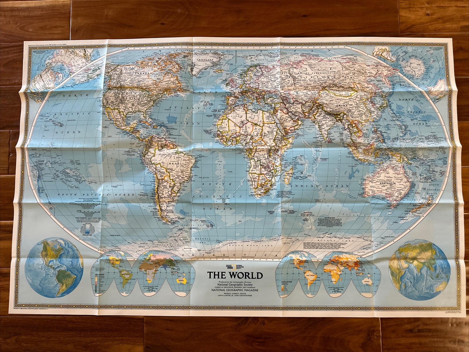 National Geographic Society Map 1988 World Map & Endangered Earth | eBay