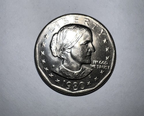 1980 D Susan B Anthony Liberty One Dollar Coin Circulated Wide Rim Rare ...