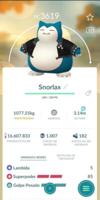 Pokemon Snorlax ( Studded Jacket ) Level 50 2 Charge Moves Pokemon ...