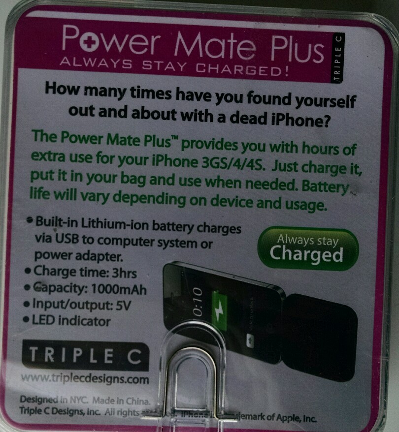 Triple Glam Power Mate Plus Portable Backup Battery iPhone 3GS/4/4S | eBay