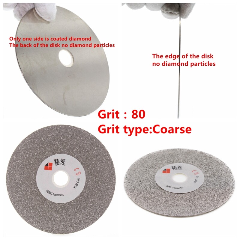 Grit 80 Diamond coated 6" inch Flat Lap wheel Lapidary Lapping Grinding ...