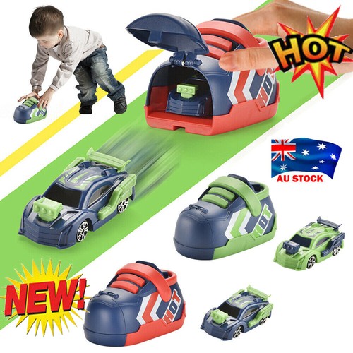 Set of 2 Sliding Toy Cars Cartoon Sneakers Shaped Car Shooting Game for ...