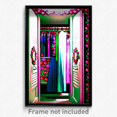 Pixel Art Poster - Flowery Closet (8 Bit Psychedelic Trippy Video Game ...