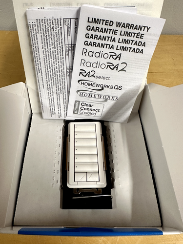 Lutron Homeworks QS RF Hybrid SeeTouch 6-Button Keypad (HQRA-H6BRL-WH ...