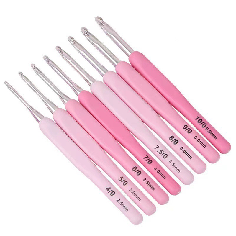 9pcs Crochet Hook Kit 2.5-6mm Ergonomic Soft Handle Aluminum Crochet ...