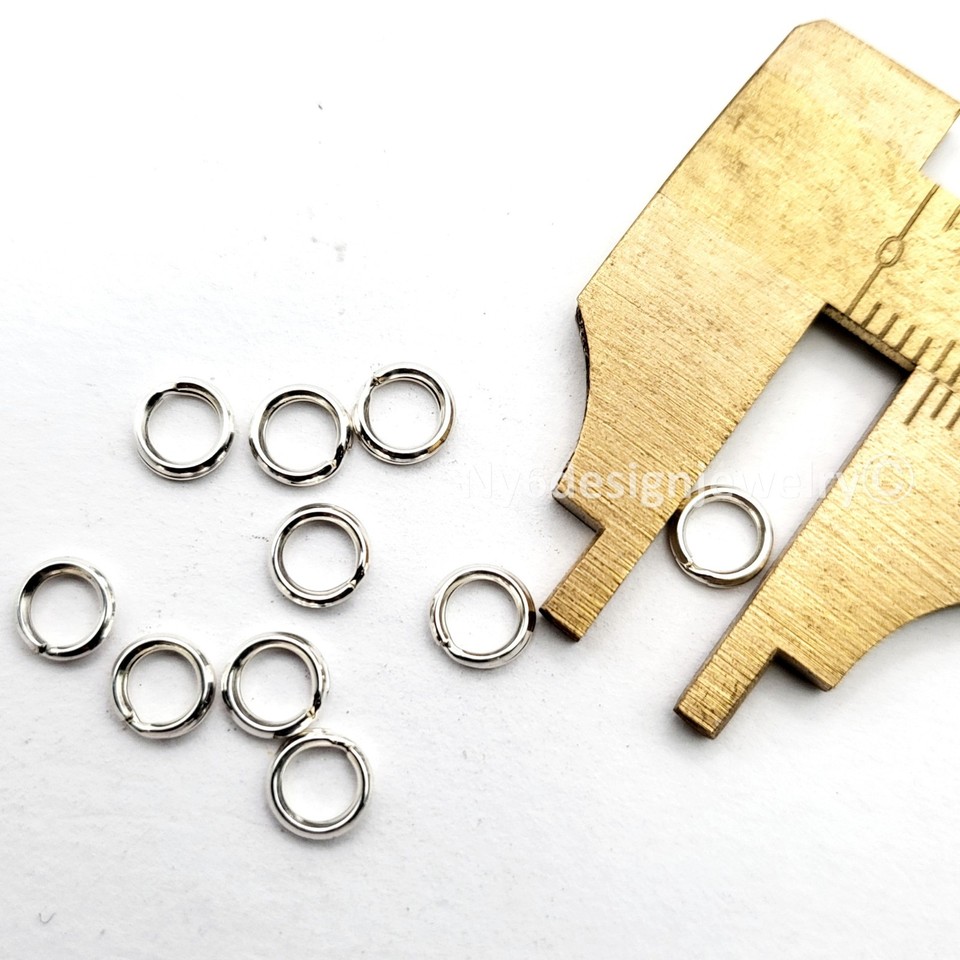 Split Rings .925 Sterling Silver–5.2mm / 6mm / 7mm / 8mm Strong Round ...