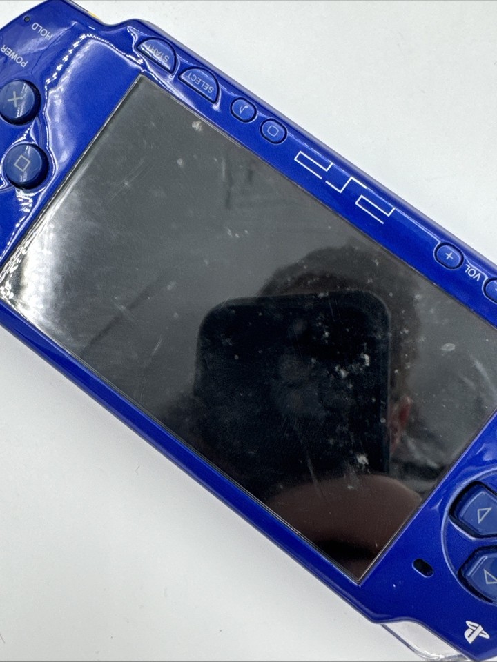Sony PSP 2001 Madden Edition Blue Console w Game Case Cords Read Desc ...