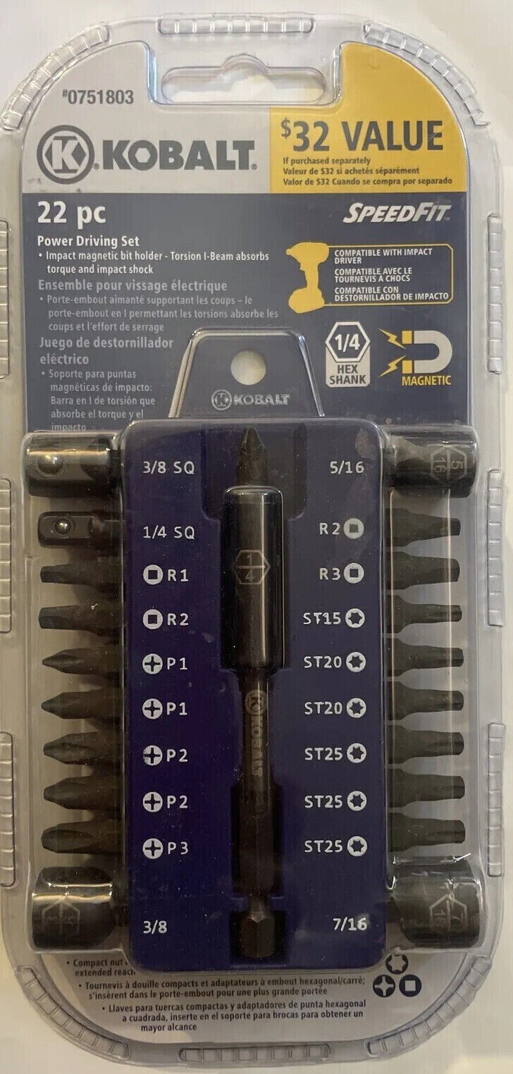 Kobalt 22 Piece Speedfit Power Driving Set - #0751803 for sale online ...