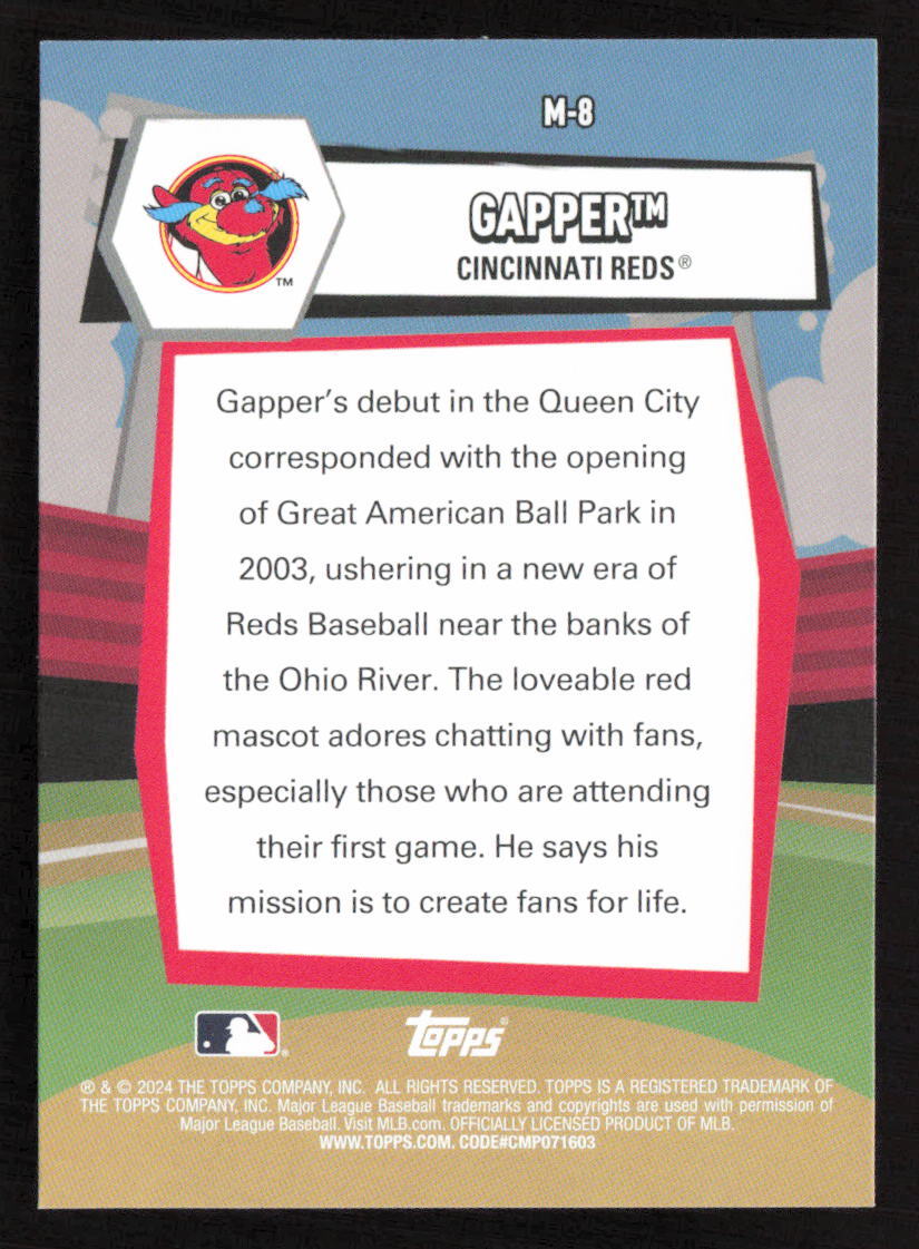 2024 Topps Big League #M-8 Gapper Mascots Reds | eBay