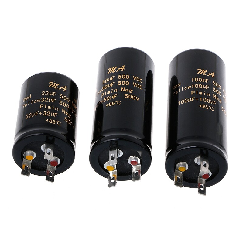 500V Dual Electrolytic Capacitor 100+100uf 50+50uf 32+32uf for Tube Amp ...