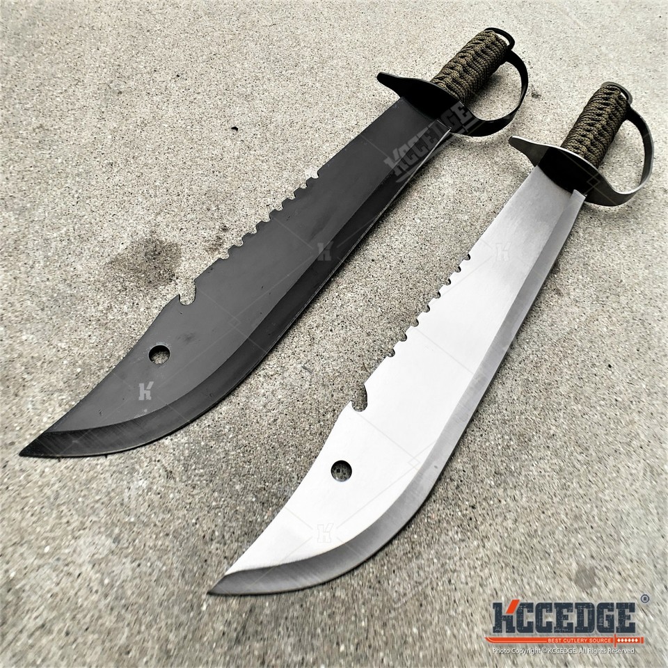 19.5" MACHETE FULL TANG FIXED BLADE SWORD BUSHCRAFT HUNTING SURVIVAL ...