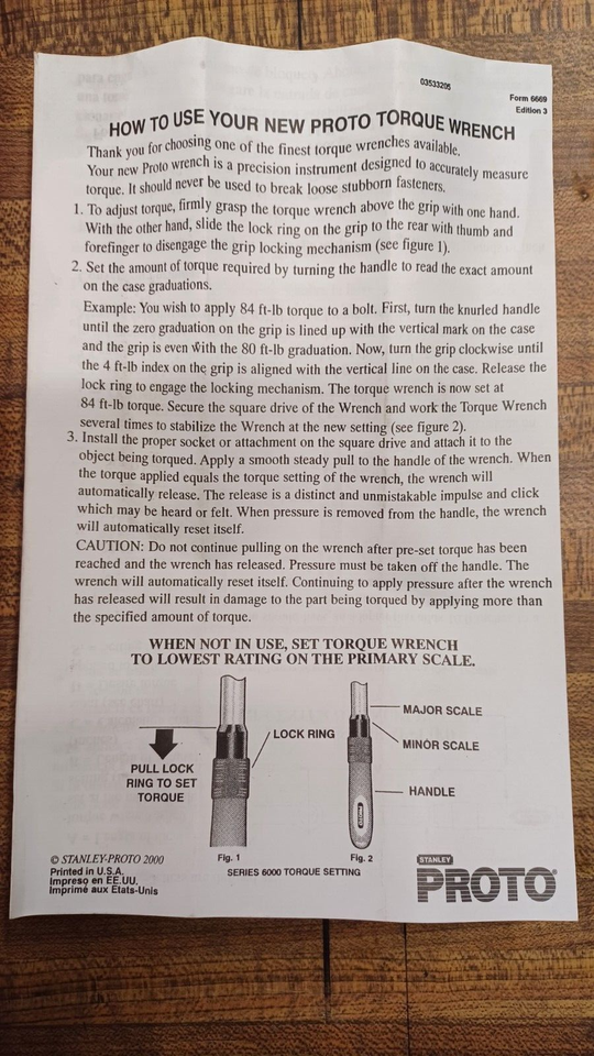 Proto by Stanley torque wrench proto 1/2" 6014C J6014C with case | eBay
