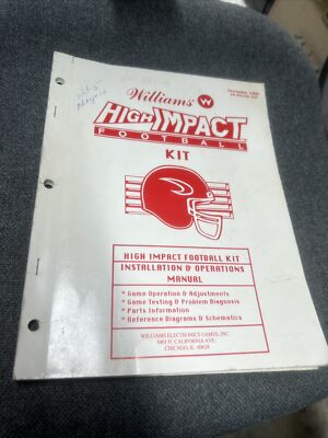 Williams HIGH-IMPACT FOOTBALL Arcade Video Game Schematic Manual- used ...
