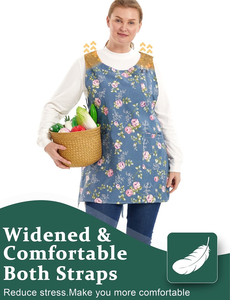 Plus Size Aprons for Women with Pockets Cotton Linen Cobbler Aprons ...