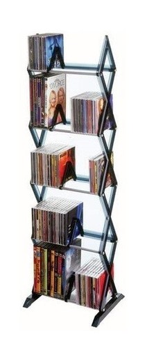 Steel Media Tower Rack Storage Organizer CD DVD Video Game Blu Ray ...