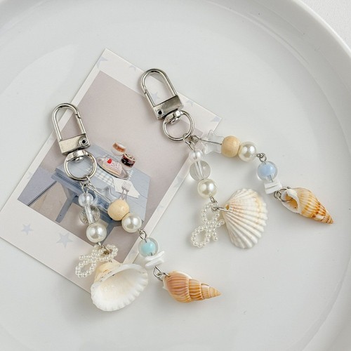 Pearl Key Chain Conch Mobile Phone Lanyard Fashion Bag Pendant Women ...