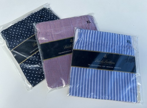 Brooks Brothers Traditional Fit Boxer Shorts XL Lot of 3 NEW NWT Blue ...