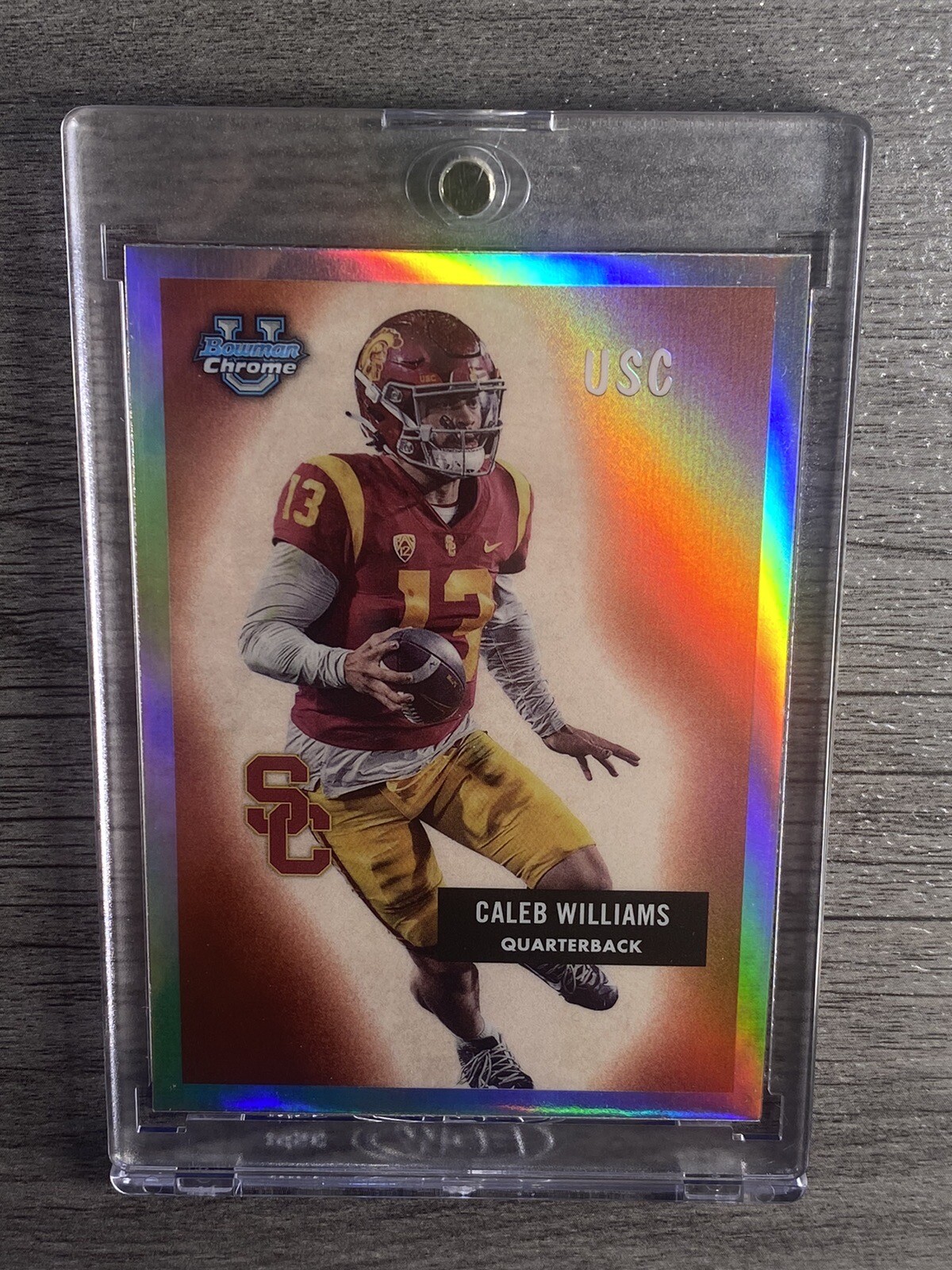 Caleb Williams RARE ROOKIE RC REFRACTOR INVESTMENT CARD SSP BOWMAN ...