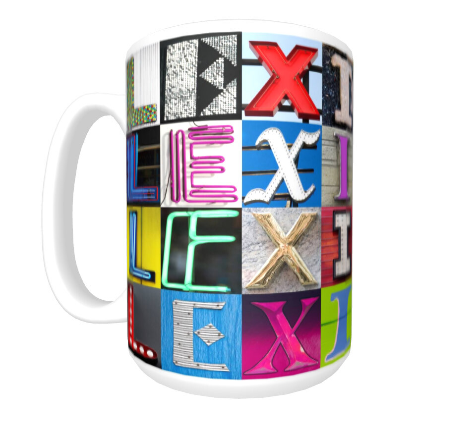 LEXI Coffee Mug / Cup featuring the name in photos of sign letters | eBay