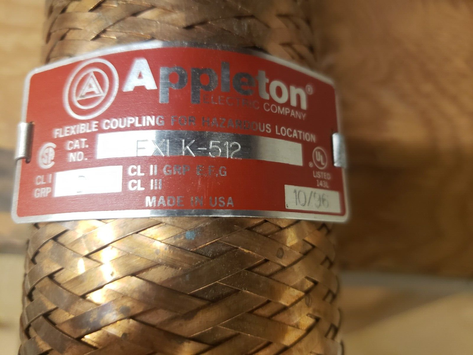 Appleton 11/2" x 12" L Explosion Proof Flex EXLK-512 1/lot with 2 ...