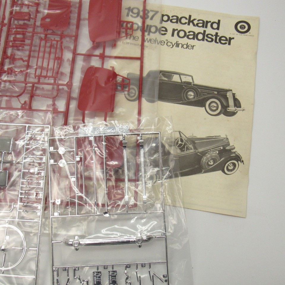 Entex 1937 Packard Coupe Roadster 1/16 Model Kit 12 Cylinder - Open Box ...